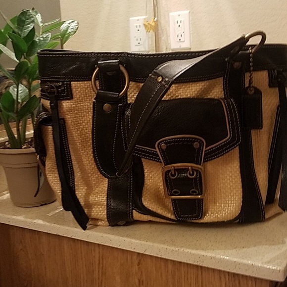 Coach | Bags | Authentic Coach Woven Tote | Poshmark